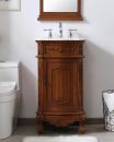 Elegant 19 In. Single Bathroom Vanity in Teak with Ivory White ...