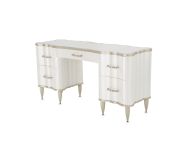 AICO London Place 4-Piece Upholstered Panel Bedroom Set in Creamy Pearl