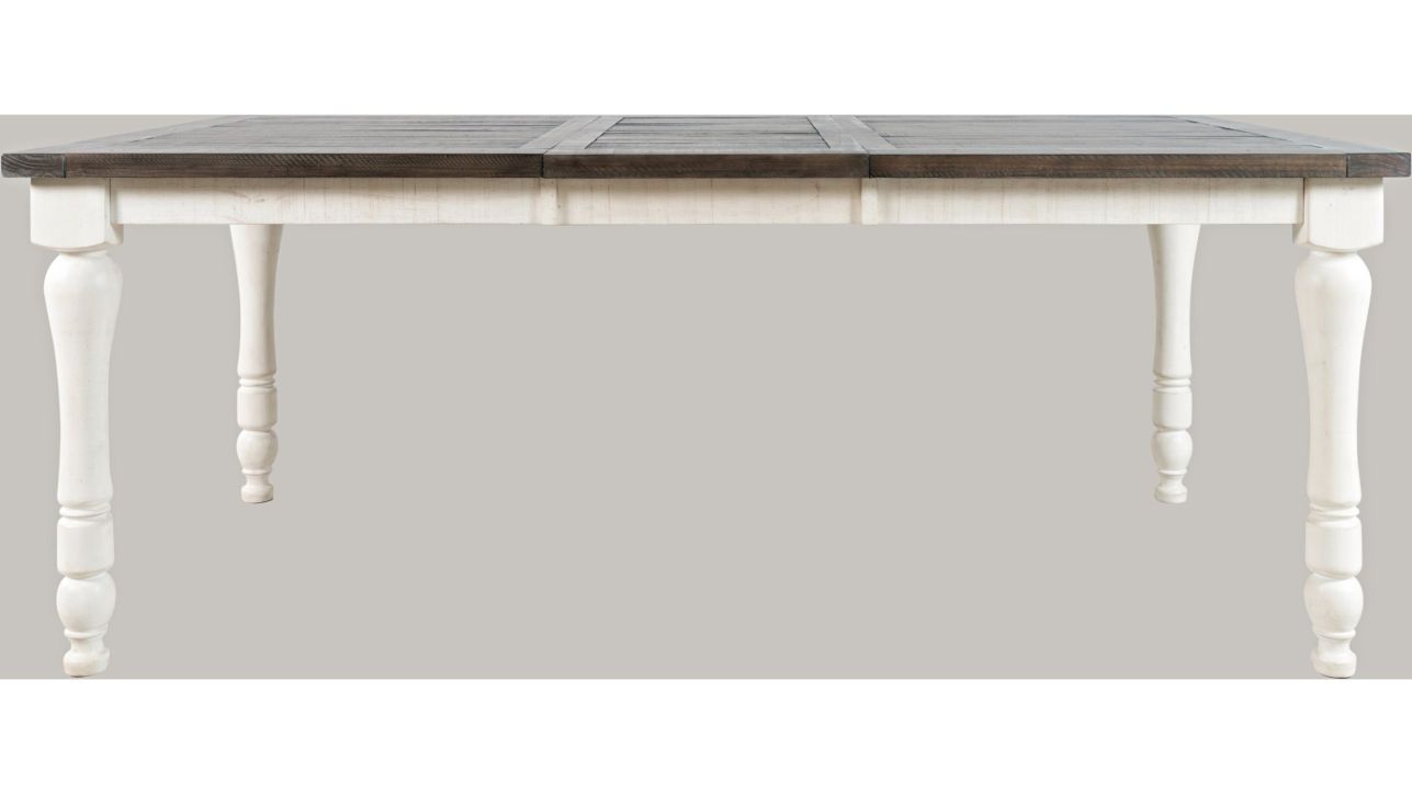 Jofran Madison County 7pc Extension Dining Table Set in Vintage White
