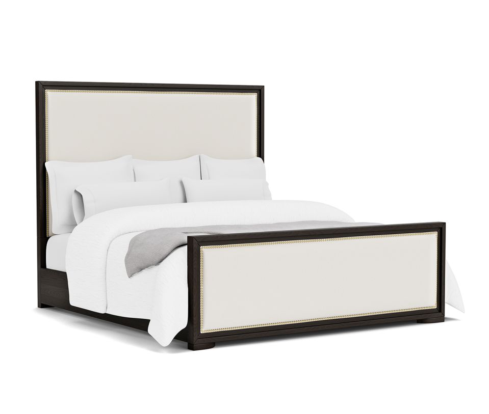 Riverside Furniture Lydia Queen Upholstered Panel Bed in Cherry