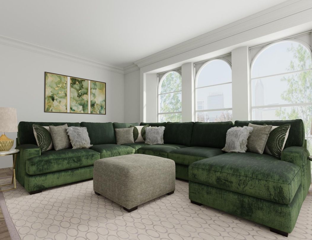 Corinthian 2900S Central Park Sectional in Luscious Pine FG2900 3PC EXPRESS