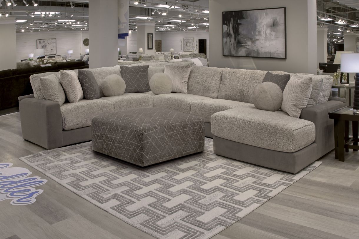 Jackson Canyon 4-Piece RSF Chaise Sectional in Slate/Fawn