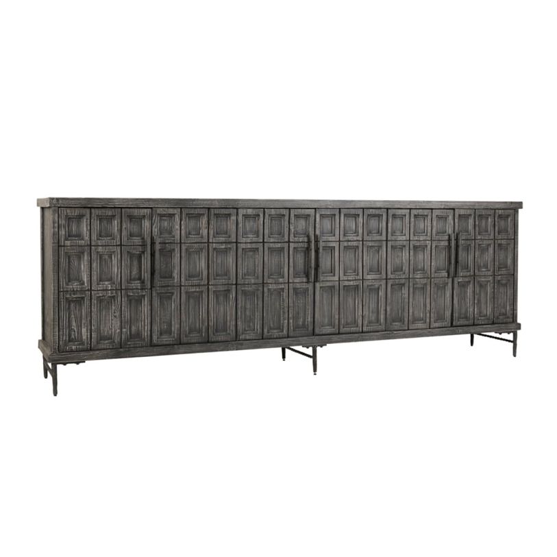 Classic Home Willmark 6Door Iron Leg Sideboard in Dusty Black 52004615 CODE:UNIV20 for 20% Off