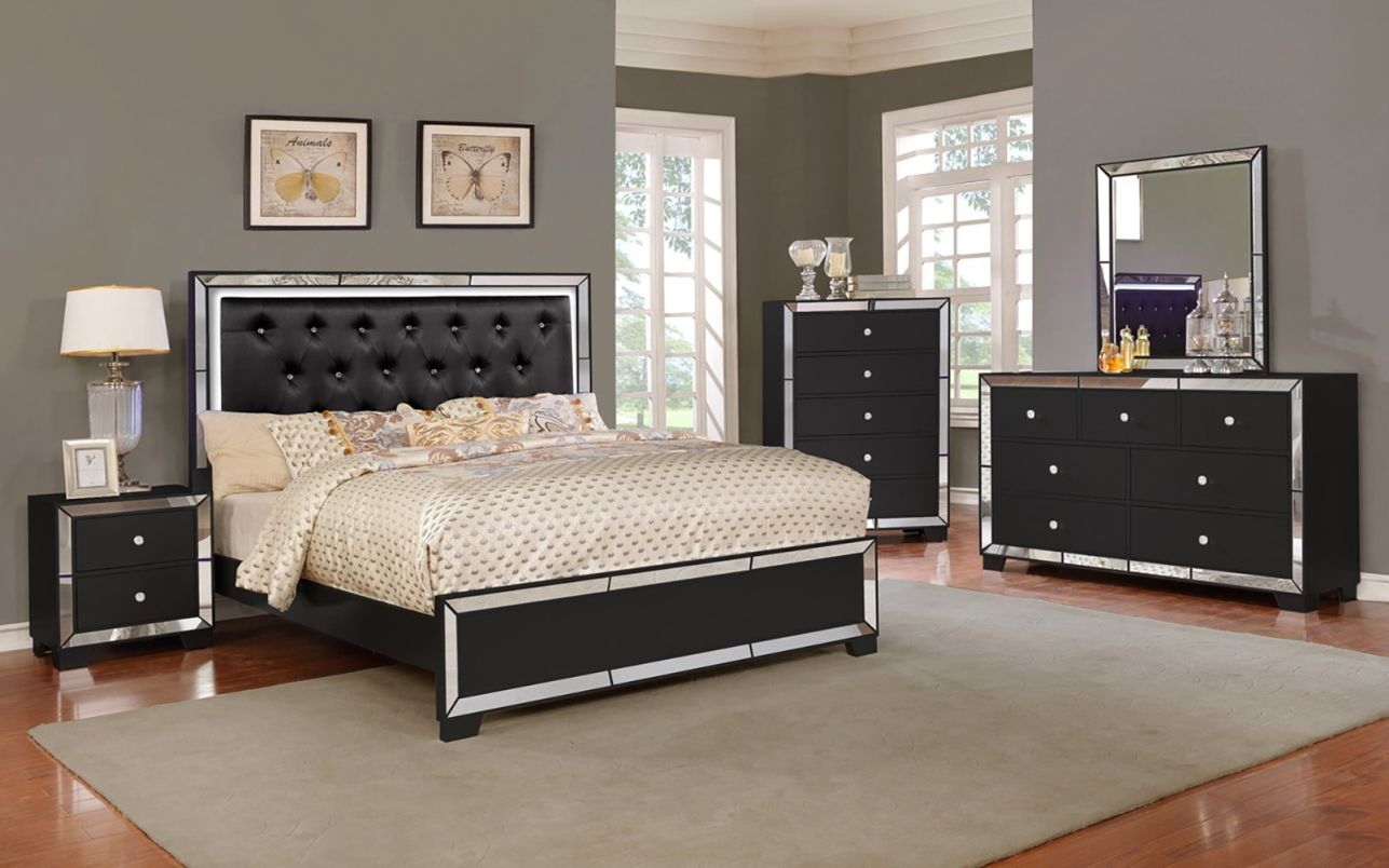 Bella Esprit Belisa 4pc Bedroom Set in Black
