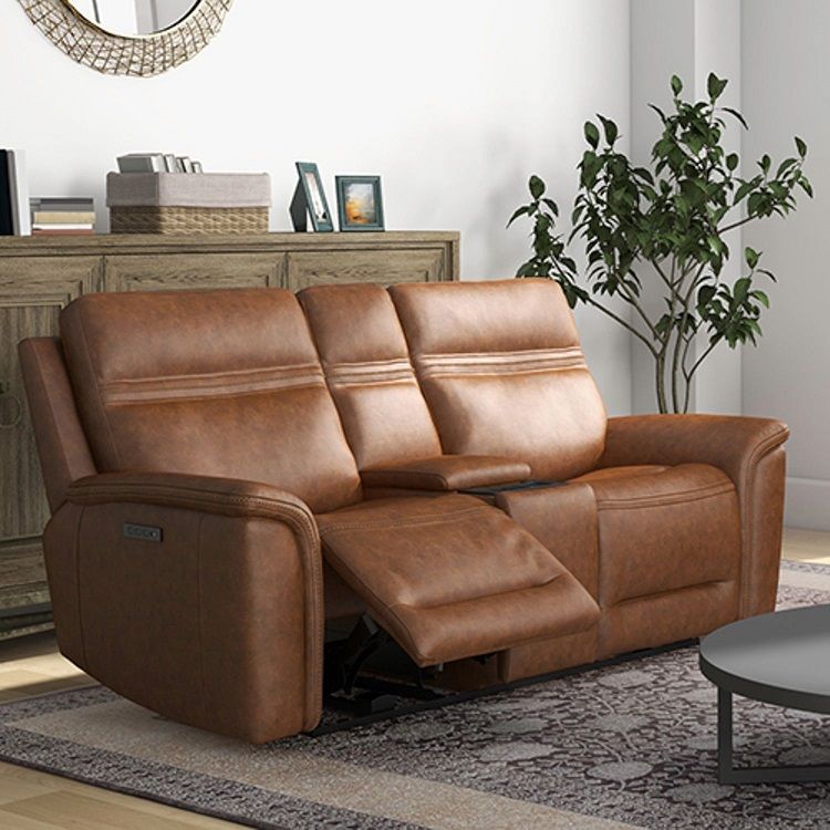 Liberty Furniture Cooper Loveseat w/Console P3 & ZG in Camel 7007CM-23P