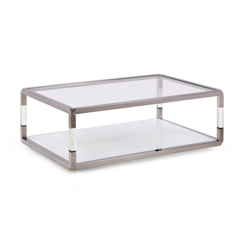 Modus Furniture Jasper Coffee Table in Acrylic White Glass PSS 8YW421