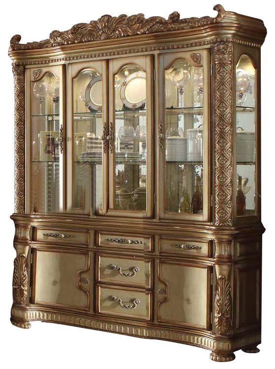 Acme Vendome Buffet and Hutch in Gold Patina 63005 PROMO EST SHIP TIME ...