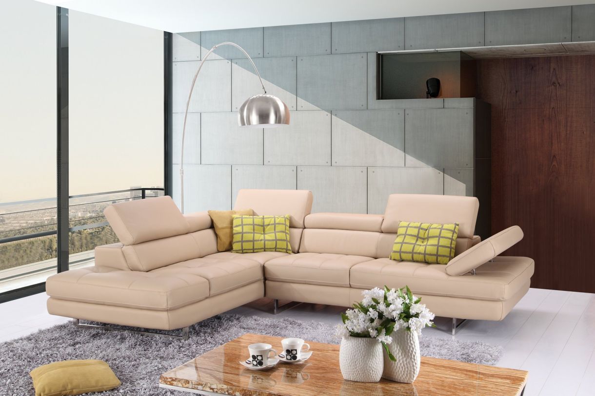J&m furniture a761 italian leather right sectional store