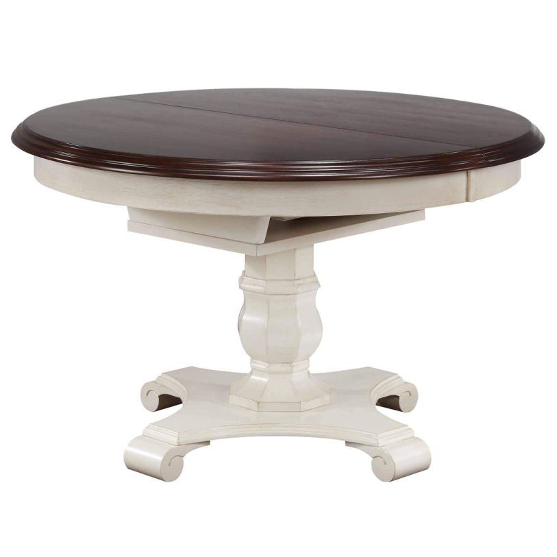 Sunset Trading Andrews Round Butterfly Leaf Dining Table in Antique ...