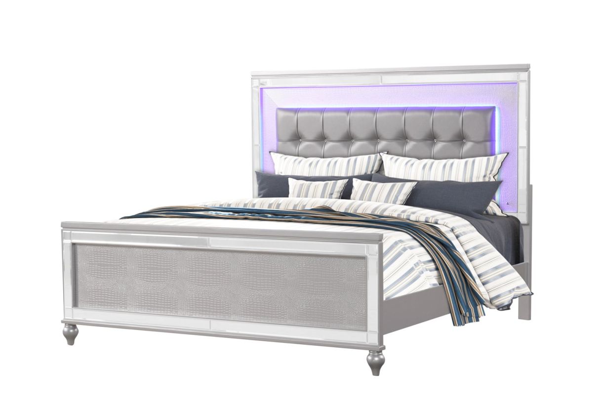 Massa Gallery Emma 4pc Bedroom Set in Silver