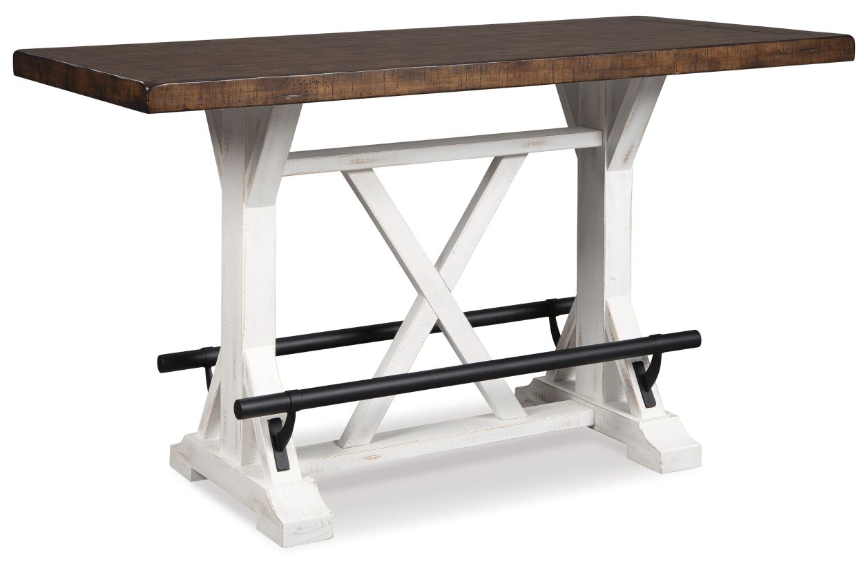 Valebeck Counter Height Dining Table in White/Brown D546-13 FedEx/UPS