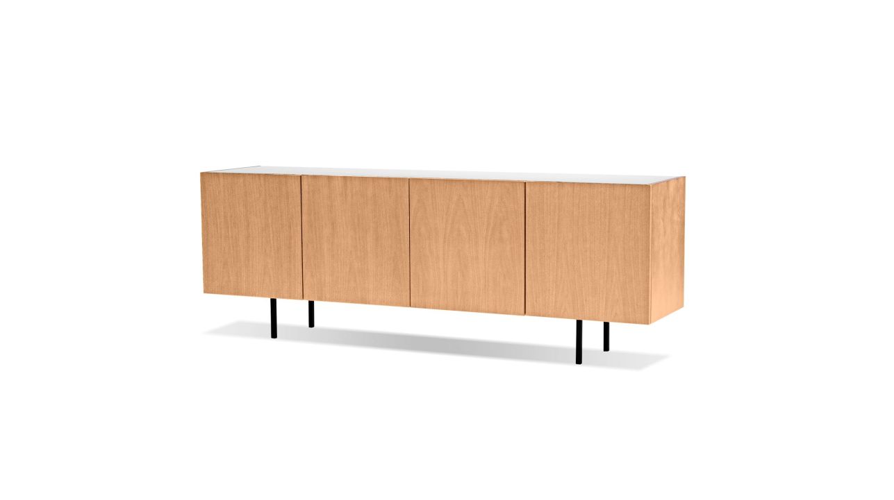 Mobital Calvin Buffet White Oak Veneer White Marble Top DBU-CALV-MWHI-WOAK