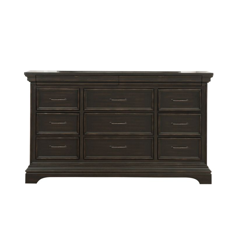 Pulaski Caldwell Panel Bedroom Set in Dark Wood
