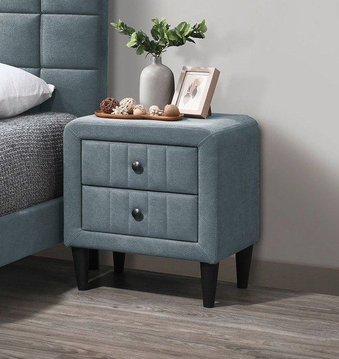 Boss Furniture 2pc Youth Platform Bedroom Set in Gray Brushed Linen Fabric