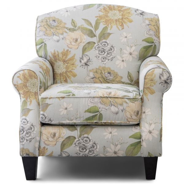 Southern Home Furnishings Celadon Salt Flora Powder Accent Chair in Multi 532 PROMO