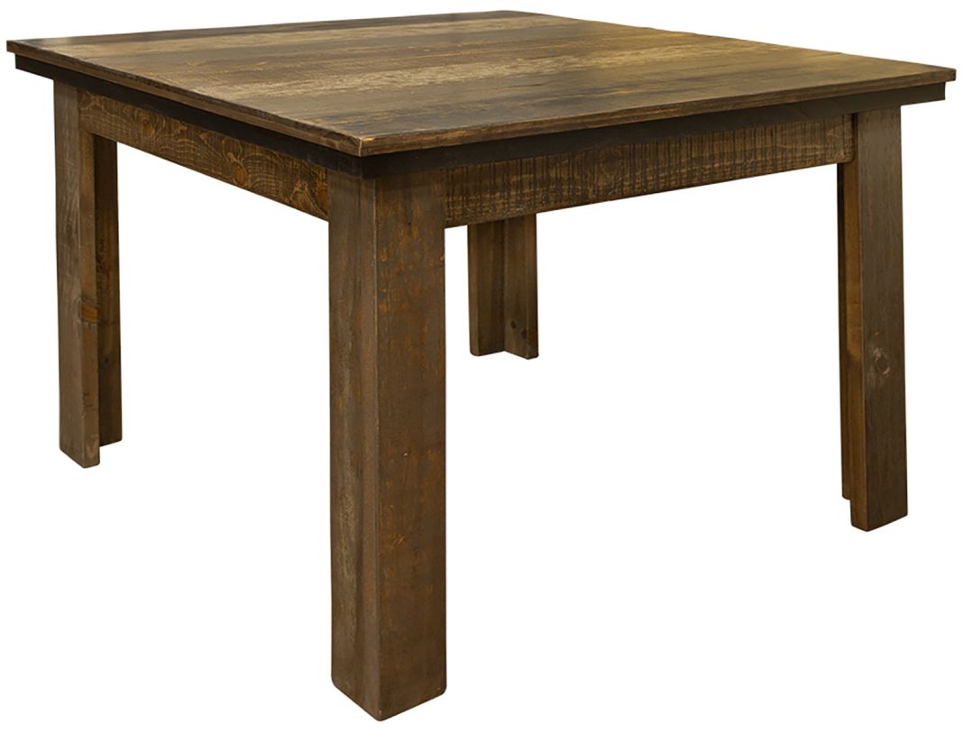 IFD Loft Brown 5pc Square 42" Dining Table Set in Brown