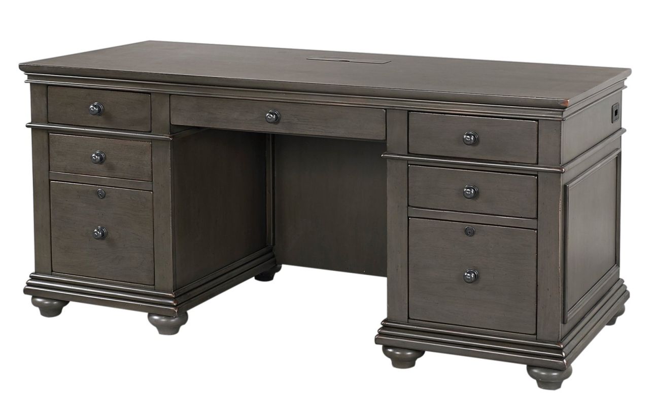 Emma Mason Signature Isabela 66" Executive Desk in Peppercorn