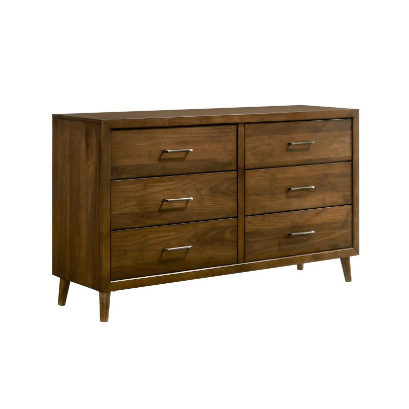 Elements International Malibu 6-Drawer Dresser in Walnut MC400DR