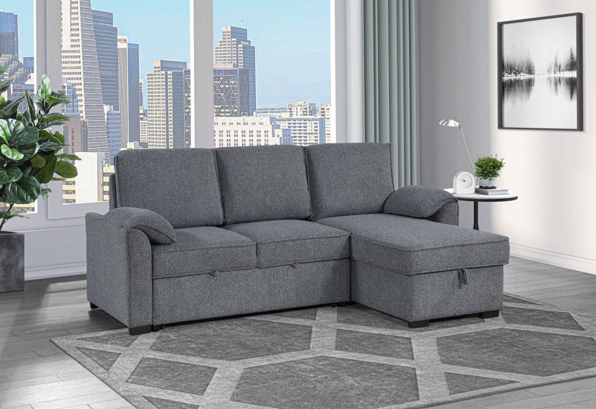 Global Furniture U0808 Reversible Sofa in Dark Grey U0808-DARK GREY ...