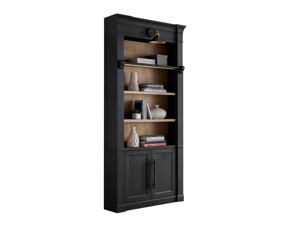 Martin Furniture Willow Lane 4pc 94″ Tall Bookcase with Ladder in Black ...