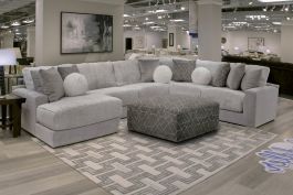 Jackson Canyon 4-Piece LSF Chaise Sectional in Platinum/Grey
