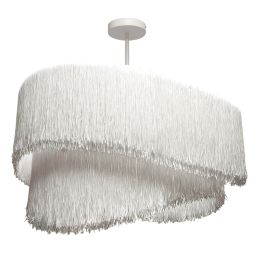 Dainolite Delaine 4 Light Chandelier in Matte White with White Fringe ...