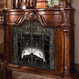AICO Windsor Court 2pc Fireplace w/Insert, Heater and LED Lights in ...